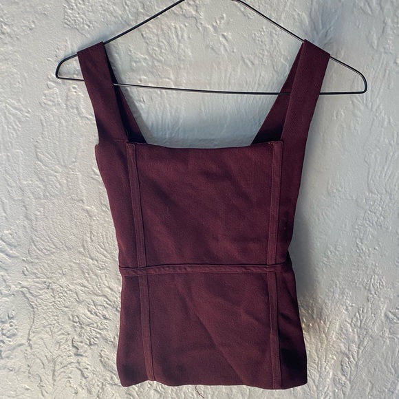 Zara | Tops | Zara Burgundy Corset Top | Poshmark